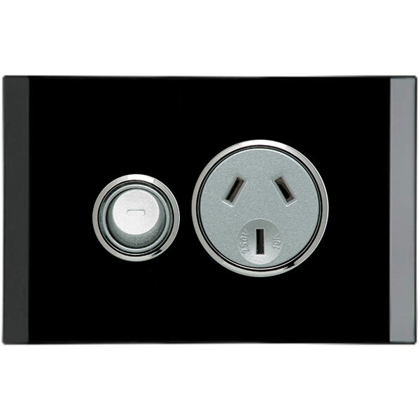 Clipsal Saturn Single Powerpoint Espresso Black | 4015-EB