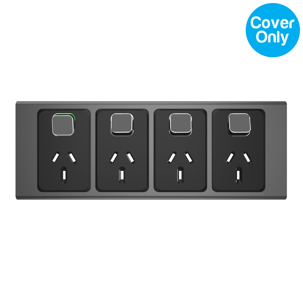 Clipsal Iconic Styl Quad Powerpoint Skin Silver Shadow