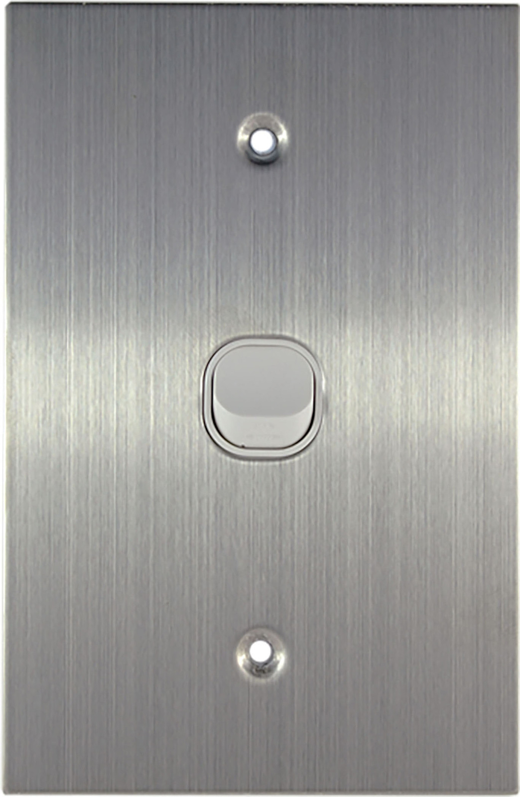 Connected Switchgear Stainless Steel 1 Gang Light Switch White