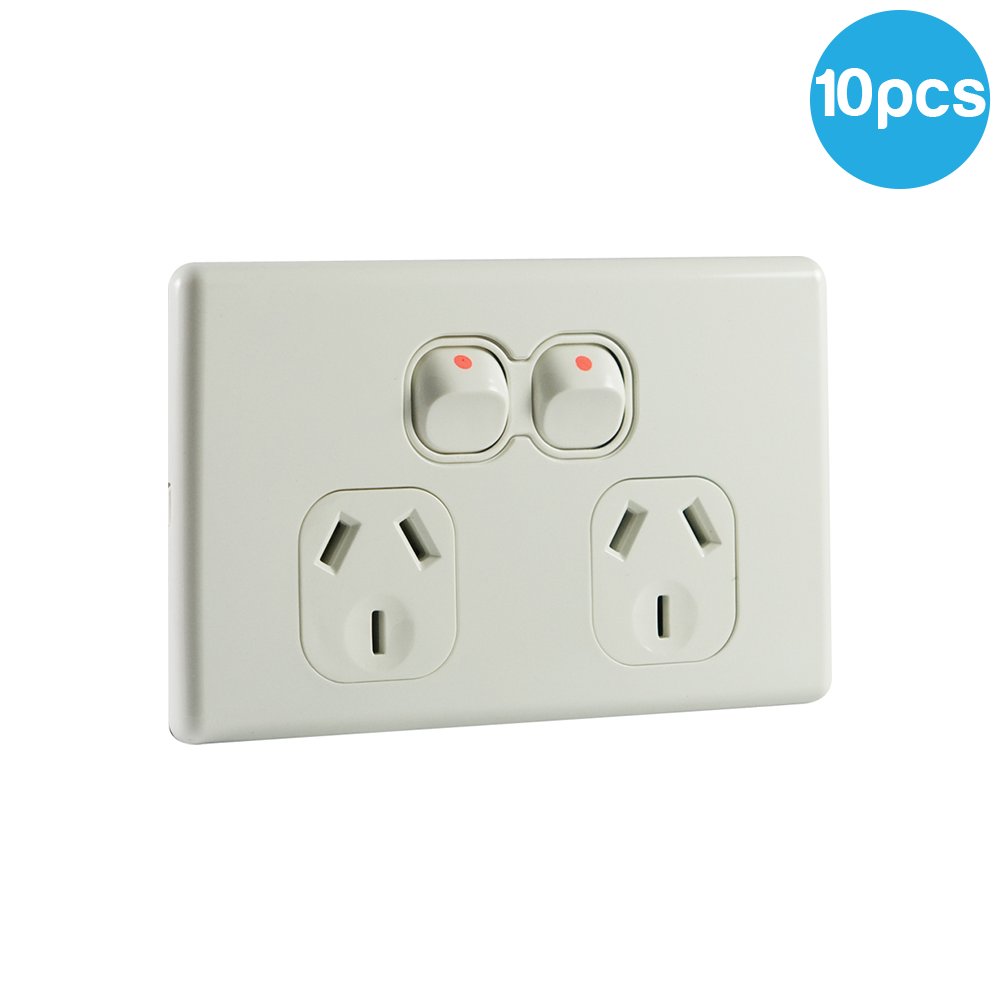 QCE Slimline Power Point 10A White GPO Socket Outlet AS/NZS Approved ...