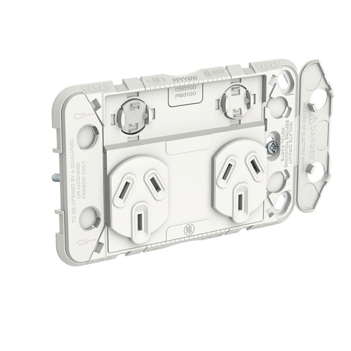 Clipsal Iconic Double Powerpoint 10A Grid | 3025G