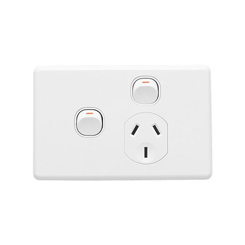 Clipsal Classic Single Powerpoint + Extra Switch | C2015X-WE