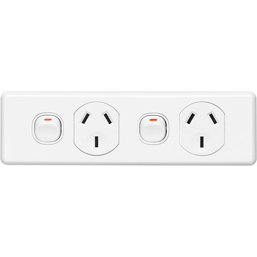 Clipsal Classic Architrave/Skirting Double Powerpoint