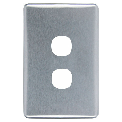 Clipsal Classic 2 Gang Brushed Aluminium Silver Cover