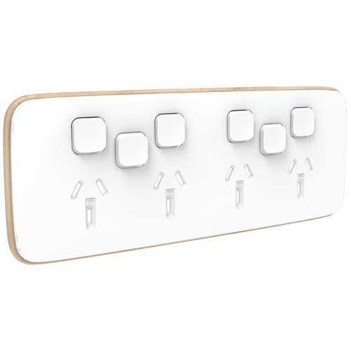 Clipsal Iconic Essence Quad Powerpoint Extra Switch Skin Arctic White ...