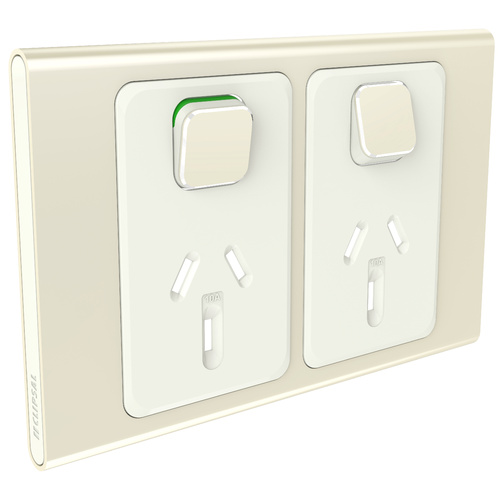 Clipsal Iconic Styl Double Powerpoint Skin Crowne | MJS Electrical Supplies