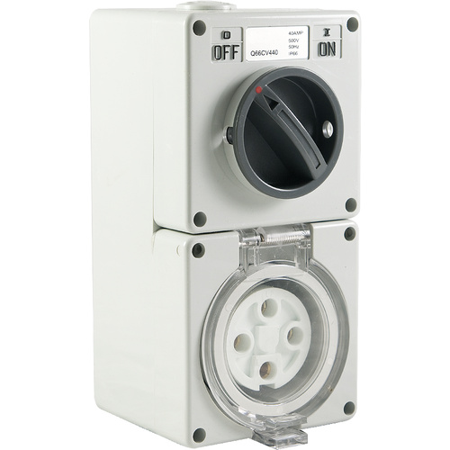 4 Pin Switched Socket Outlet Round Pin | MJS Electrical Supplies