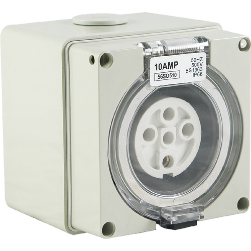 5 Pin Wall Socket Round Pin | MJS Electrical Supplies