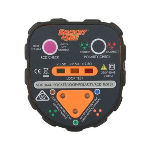 Professional Earth Loop Impedance/Polarity/RCD Socket Tester