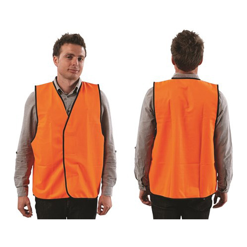 Fluoro Orange Safety Vest Day Use | MJS Electrical Supplies