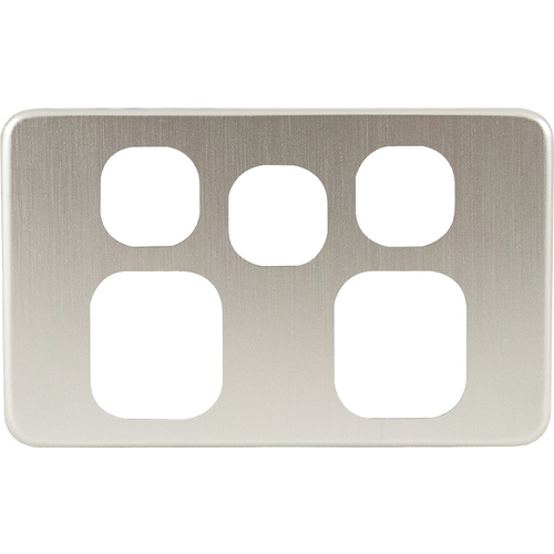 QCE Slimline Double Powerpoint + Extra Switch Brushed Silver Metal Cover