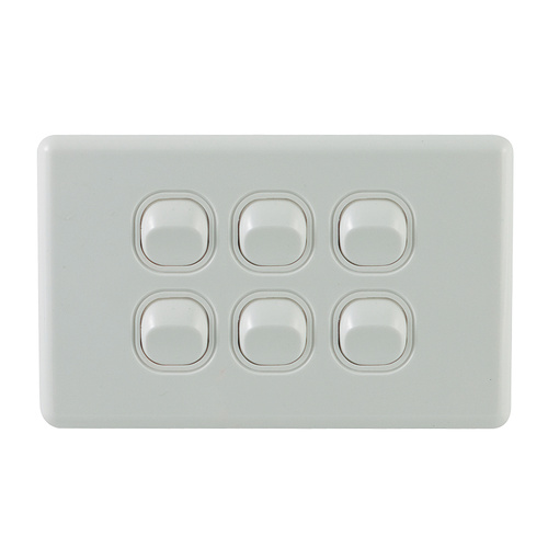 6 Gang Light Switch | MJS Electrical Supplies